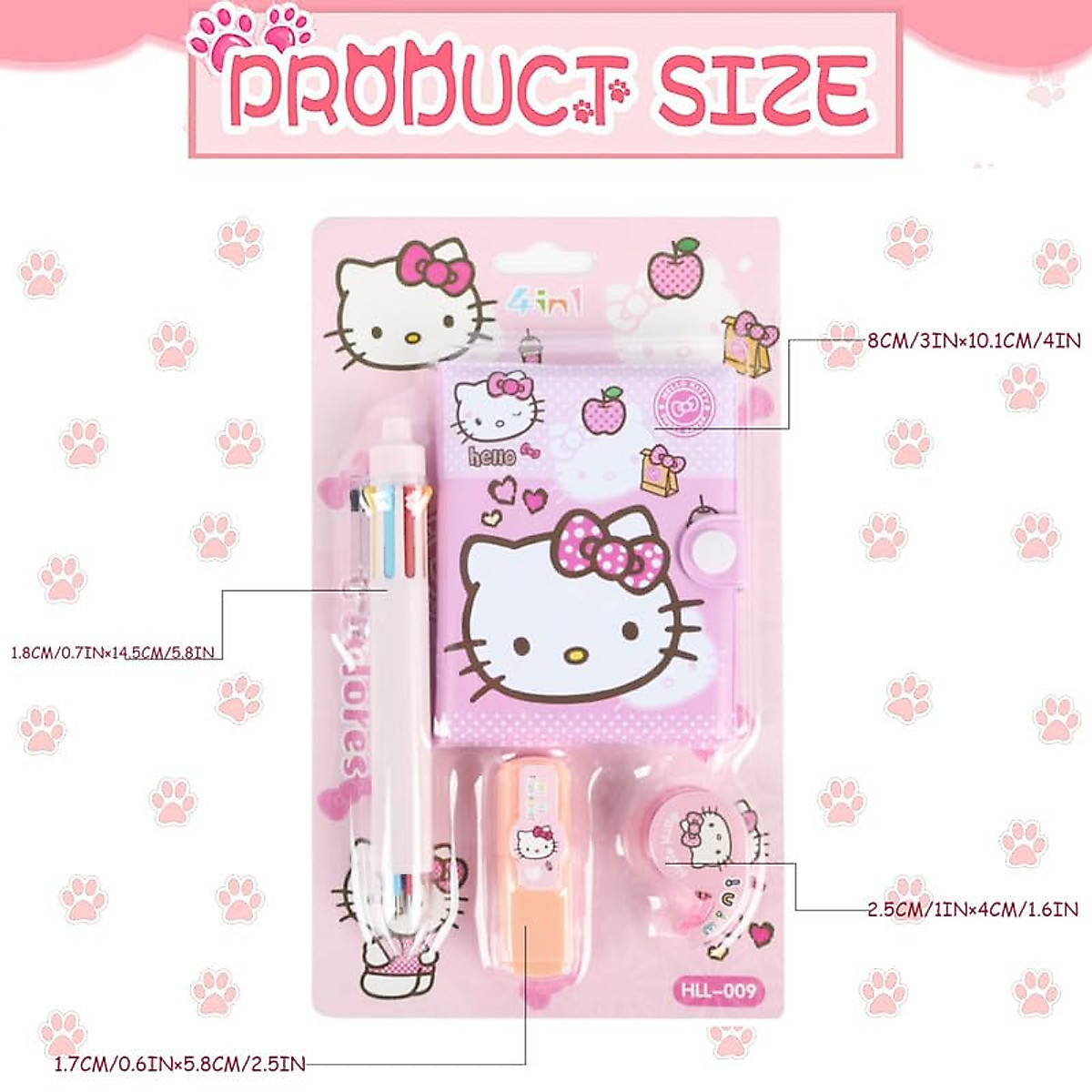 BOTYUG Cute Kawaii Pink Stationery Set, Back to School Supplies for Teen Girls, 10 Sheets of Letter Paper, First Day of School Gifts