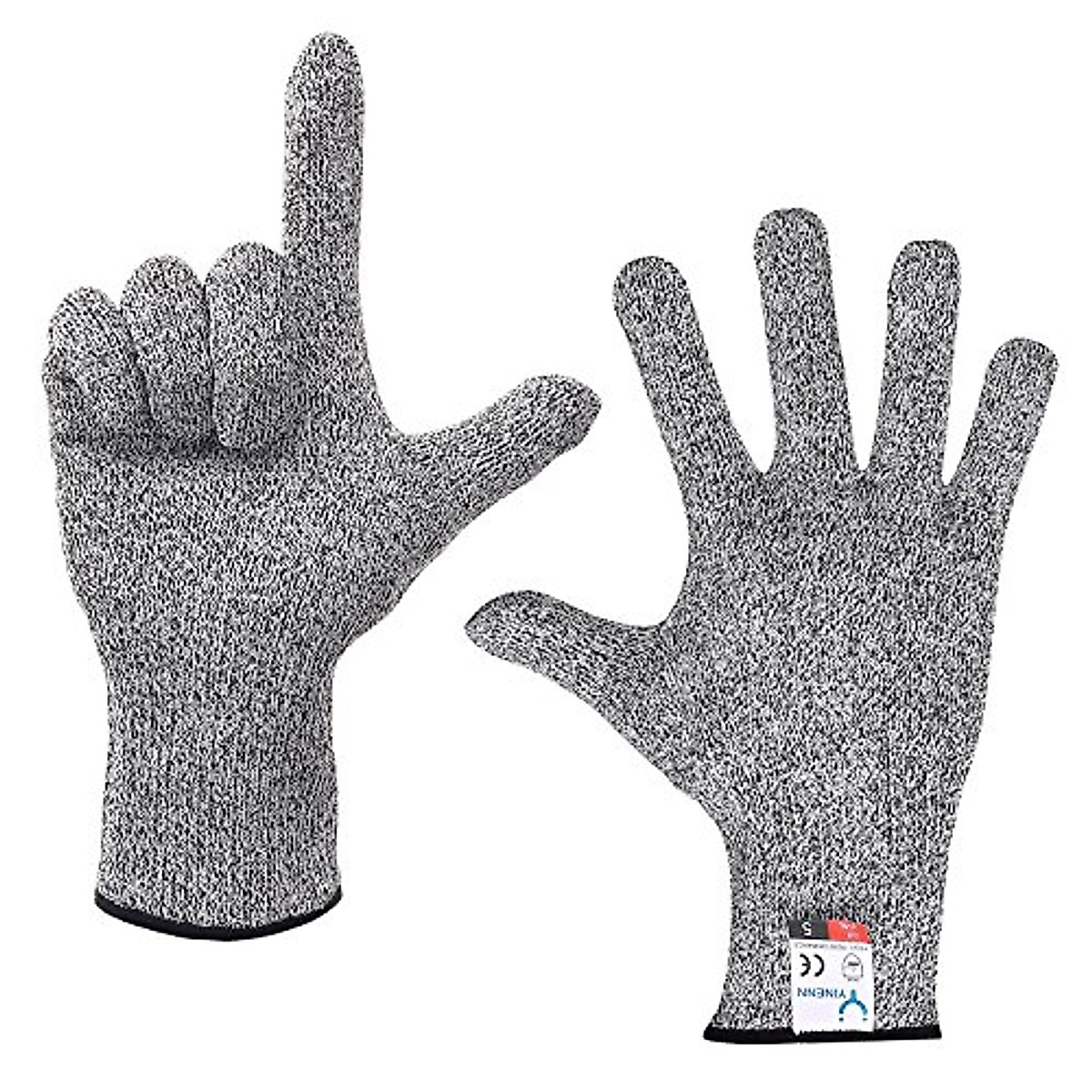 YINENN 2 Pairs (4 Gloves) Cut Resistant Gloves Food Grade Level 5 Protection,Kitchen Cut Gloves for Oyster Shucking,Fish Fillet Processing,Mandolin Slicing,Meat Cutting,Wood Carving-(XL)