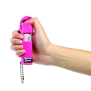 Mace Brand Police Strength OC Pepper Spray (2 Pack, Hot Pink) – 12’ Powerful Pepper Spray for Women with Adjustable Hand Strap & Keychain, Leaves UV Dye on Skin – Mace Spray Self Defense, Made in USA
