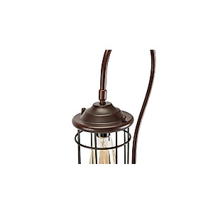 VONLUCE Rustic 62 inch Floor Lamp, Adjustable Lantern Lamp Head, 100W Industrial Farmhouse Standing Light, Nautical Vintage Brown Edison Stand Lamp with Antique Metal Shade for Living Room Bedroom