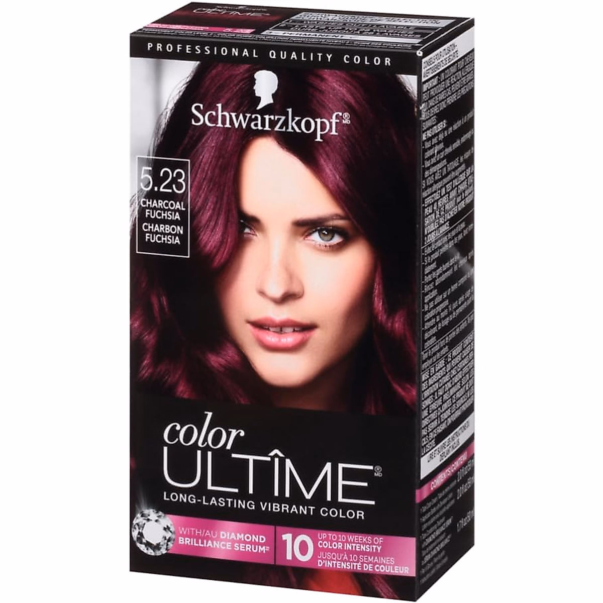 Schwarzkopf Color Ultime Hair Color, 5.23 Charcoal Fuchsia, 1 Application - Permanent Hair Dye for Vivid Color Intensity and Fade-Resistant Shine up to 10 Weeks