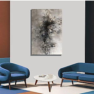 Wewejia Modern Grey Texture Abstract Canvas Painting Wall Art for Living Room and Office Decor-Modern Master Abstract Oil Painting Picture Reproduction Printing Artwork Ready to Hang