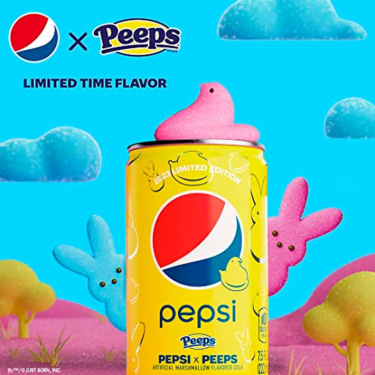 PEPSI x PEEPS Soda, Mini Cans, 7.5 Ounce (Pack of 10), Limited Edition