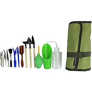 Succulent Kit Roll Organizer Gardening Tool Set | Terrarium Supplies Mini Succulent Garden Tool Kit | Heavy Duty Succulent Bonsai Planter Set Indoor Gardening | Fairy Zen Kit for Soil Fertilizer Seeds