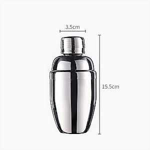 FRONTIER Cocktail Wine Shaker Stainless Steel Martini Shaker with Cap and Strainer Drink Mini Shaker 10OZ