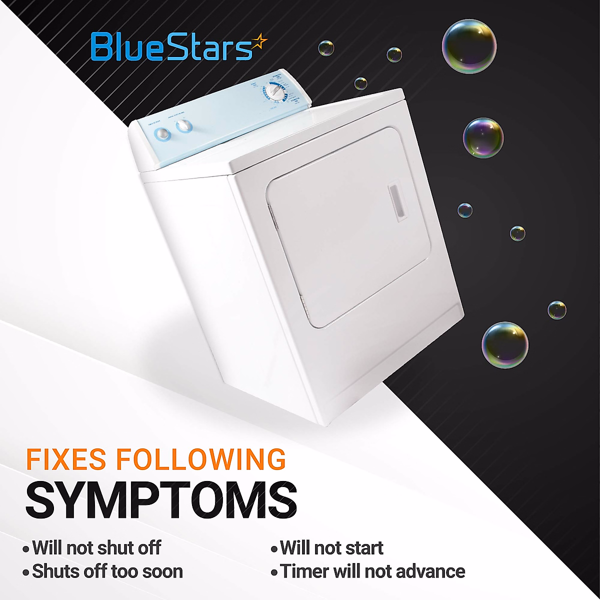 BlueStars Unbreakable WE01X20378 Control Knob with Metal Ring Replacement Part - Exact Fit for General Electric Dryers and Washers - Replaces WE01X20432 WH01X10307 WH01X10460 - Pack of 2