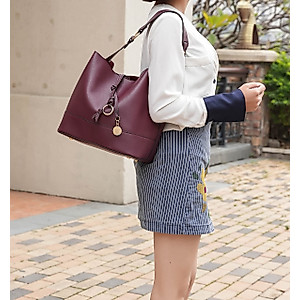 MKF Collection Shoulder Bag for Women, Vegan Leather Crossbody Top Handle Messenger Purse