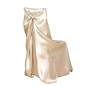 Tableclothsfactory Blush Silky Satin Universal Chair Covers Fits All Type of Chairs Event Dinning Slipcover for Wedding Party Banquet