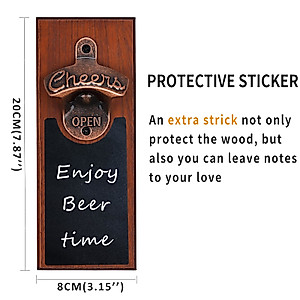 Gifts for Men Dad, Strong Magnetic Beer Bottle Opener Wall Mounted with Auto Catch, Unique Beer Gifts for Him Boyfriend Grandpa Husband Uncle, Cool Gadgets for Birthday Housewarming Presents