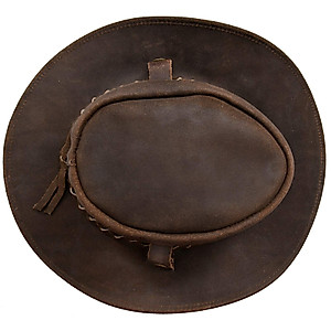 Australian Vintage Brown Western Style Cowboy Outback Real Suede Aussie Bush Hat M