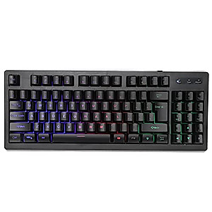 Wuqioei Wired Computer Keyboard,89 Keys RGB Backlight Gaming Keyboard,Mechanical Keyboard with Floating Keycap and Drainage Hole,for Computer/Laptop/Desktop