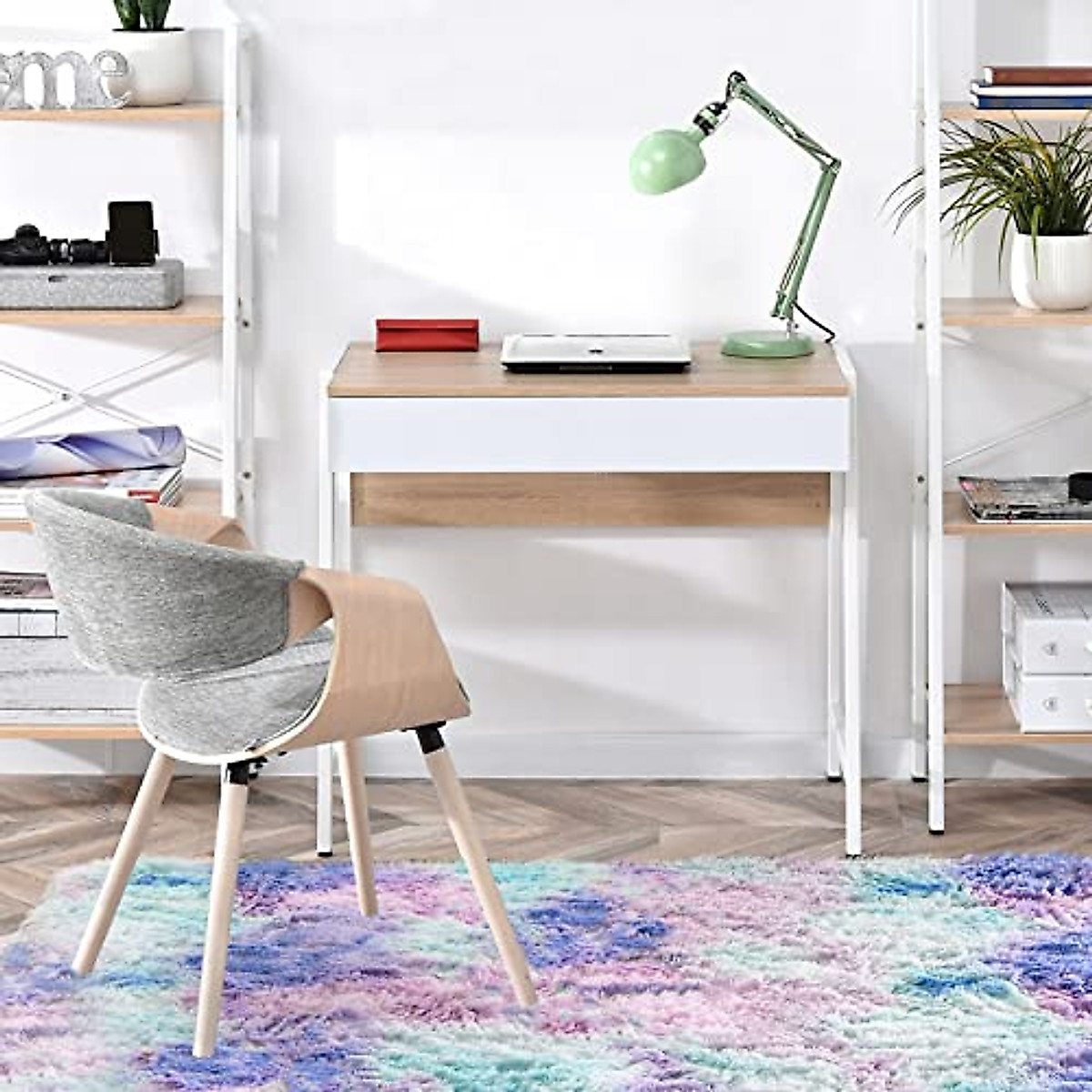 A Nice Night Shaggy Fluffy Faux Fur Area Rug Door Mat,Tie Dye Style,Softest, Luxurious Shag Carpet Rugs for Bedroom, Living Room, Luxury Bed Side Plush Carpets, Rectangle (Light Purple, 3' x 5')