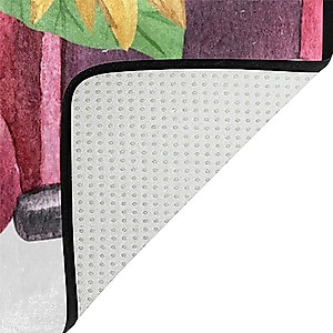 Doormat Welcome Door Mat-Farm Red Trolley Yellow Sunflower Flowers,Living Room Kitchen Floor Mat Home  Indoor Outdoor Decoration 24X16INCH