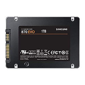 SAMSUNG 870 EVO SATA III SSD 1TB 2.5” Internal Solid State Drive, Upgrade PC or Laptop Memory and Storage for IT Pros, Creators, Everyday Users, MZ-77E1T0B/AM