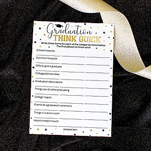 DISTINCTIVS Graduation Party Game Bundle: Mascot Match-Up & Think Quick - Class of 2025, 25 Count Grad Party Supplies