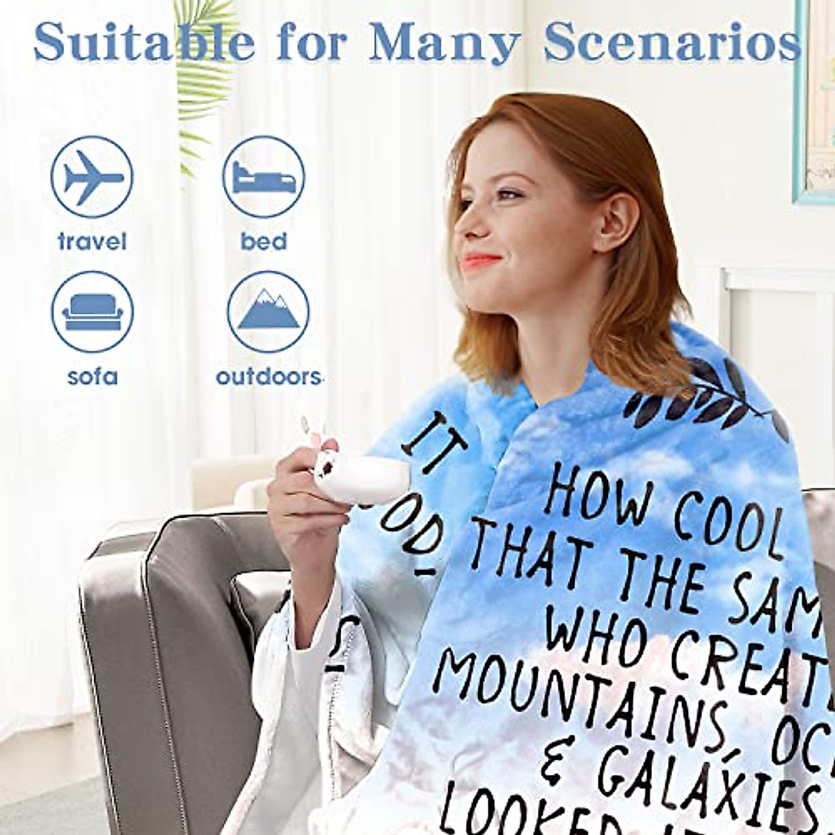 Simplive Christian Gifts for Women, Religious Gifts for Women Bible Blanket with Inspirational Thoughts and Prayers-Scripture Blanket Catholic Gifts Birthday Gifts Spiritual Gifts for Women 40"X 50"