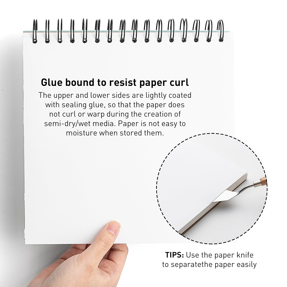 HIMI Gouache Pad 8.5X8.5''(98lb/160g) 50 Sheets Mix Paper Pad, Side Wire Bound, Fine Texture, in Gouache Acrylic Art Pad for Sketching, Ink Sketch Book, Art Supplies Drawing Pad Gift （Green）