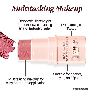 Mineral Fusion 3-in- Color Stick (Packaging May Vary), Rosette, Rosette, 1 Count