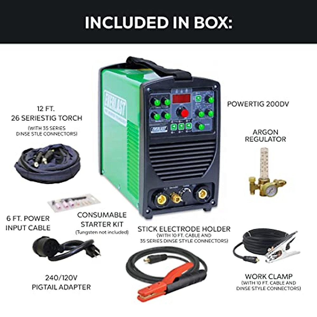 2021 Everlast Poweri-TIG 201 DC TIG Stick Welder 110v/220v dual voltage