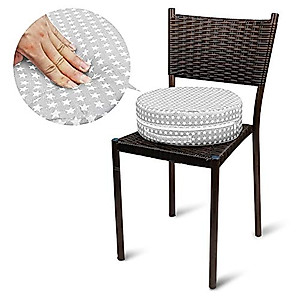 Zicac Kids' Anti-Slip Chair Booster Seat-High Chair Pad Heightening Dismountable Round Cushion (Gray)