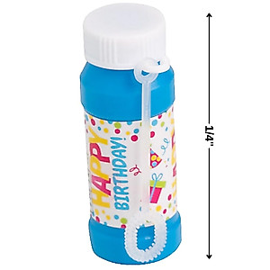 Fun Express Happy Birthday Bubble Bottles - 12 Pieces - Great for Kid Party Supplies and Giveaways