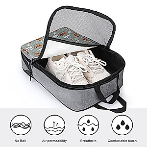 Frcavbin Sika Deer Snowflake Christmas Travel Shoe Bag Shoes Carrier with Handle and Zipper Foldable Shoe Puches Organizer for Home storage School starts
