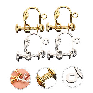 60 Pcs Earring Converter Clip on Earring Backs Earring Making Accessories Earring DIY Accessory Convert Pierced Earrings to Clip on Earring Findings Jewelry Making Accessories