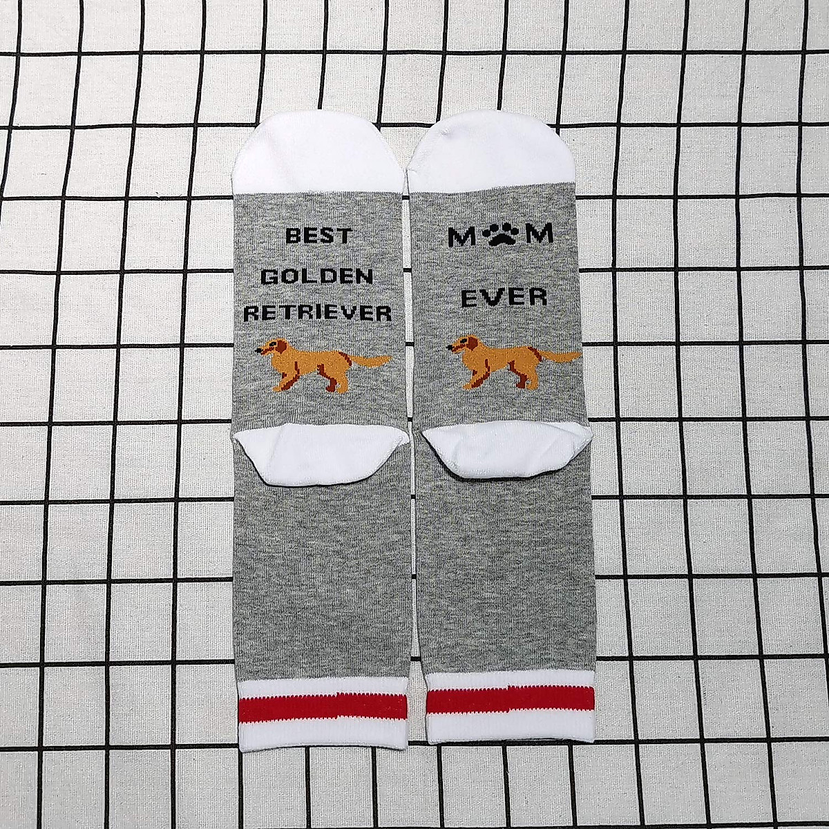 MBMSO 2 Pairs Best Golden Retriever Mom Ever Socks Golden Retriever Mom Gifts Dog Lover Gifts (2 Pairs Golden Retriever Mom Socks)