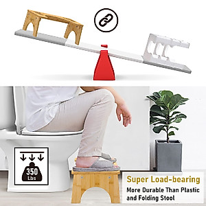 DORPU Squatting Toilet Stool, Anti Slip Toilet Potty Step Stool Sturdy Bathroom Stool for Adults 350 lbs Load Capacity (7 inches)