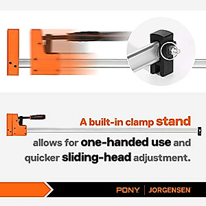 Jorgensen 48-inch Bar Clamps, 90°Cabinet Master Parallel Jaw Bar Clamp Set, 2-pack