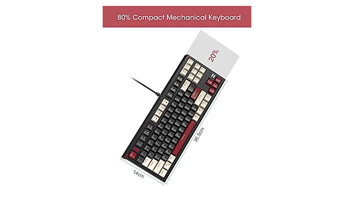Compact 80% Mechanical Gaming Keyboard with Yellow Switches