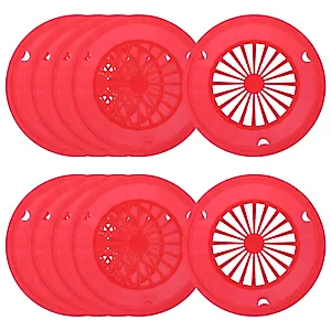 DOITOOL 10pcs Grill Plate Round Bbq Paper Plate Trays Disposable Plates Holder Bbq Plate Tray Floral Paper Plates Snack Platter Colorful Plates Picnic Plate Tray Thing Plastic Food Travel