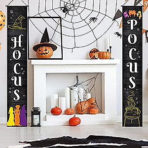 Halloween Front Porch Decor - Hocus Pocus Porch Sign Hanging Decorations Banner Outside