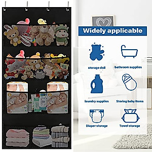 Over the Door Stuffed Animal Net, Stuff Animal Storage Ideas Hanging Stuffed Animal Storage Toys Hammock for Stuffed Animals, Kids Room Organizers and Storage for Plush Toys, Baby Supplies