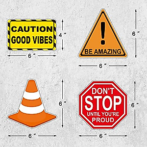 42 Pcs Construction Bulletin Board Set Under Construction Positive Sayings Accents Cutouts Signs for Classroom Learning Zone Kid's Room Decor