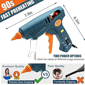 Hot Glue Gun Full Size, 60W/100W Hot Glue Gun kit with 28pcs Glue Sticks,90s Fast Preheating Gluegun,Melting Glue Gun Set for Crafts School DIY Arts Home Quick Repairs