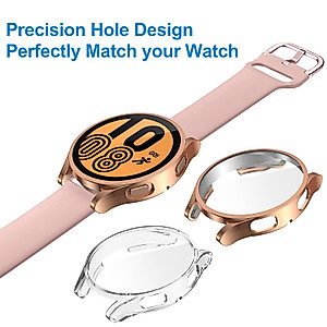 NANW 4 Pack Screen Protector Compatible with Samsung Galaxy 4 40mm, Soft TPU Plated Case Anti-Scratch Cover Rugged Bumper Full Cover Protective Shell for Galaxy Watch 4 Smartwatch