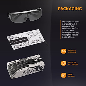 LEICO FASHION Polarized Sunglasses Fit Over Prescription Glasses for Men Women Flip Up Shield Wrap Around UV400 Driving Fishing Sports Shades