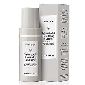 Naturium Glycolic Acid Resurfacing Gel 10%, AHA Exfoliating Gel with Natural Fruit Acids, 3.3 oz