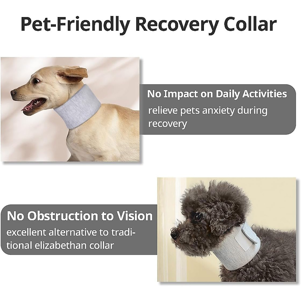 Generic Dog Neck Brace Elizabethan Collar for Pet After Surgery Recovery Adjustable Breathable Neck Cervical Cone for Small Medium Dogs Puppies Kittens with Spinal IVDD Issues Male Dogs (Medium,Grey)
