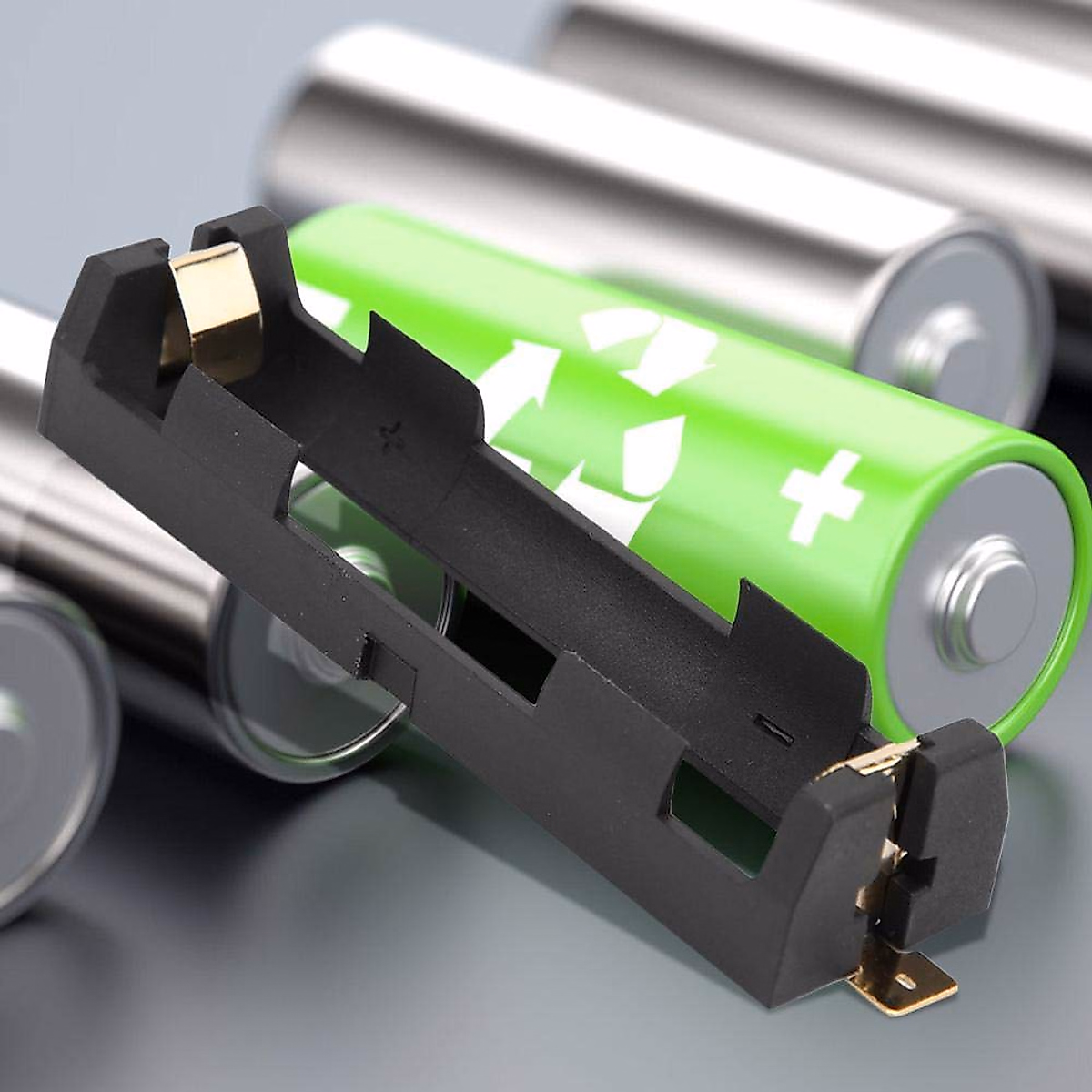 Rechargeable Battery Charger, 2Pcs Black Rechargeable Single Battery Charger Case Battery Holder Box Battery Storage Container for SMD DIY Charging Power Supply