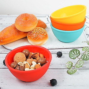 Webake Small Silicone Bowls, 4 Pack 8oz Prep Bowls Unbreakable Ice Cream Snack Bowls Side Dishes Small Bowls for Dipping Prep Dessert Serving, Oven and Dishwasher Safe Ramikens