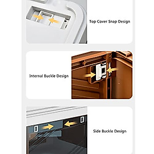 YYdDs Folding Storage Bins with Lid, Clear Stackable Plastic Storage Box, Storage Container Organizer for Home Office Outdoor Camping Grocery,Grey,50L