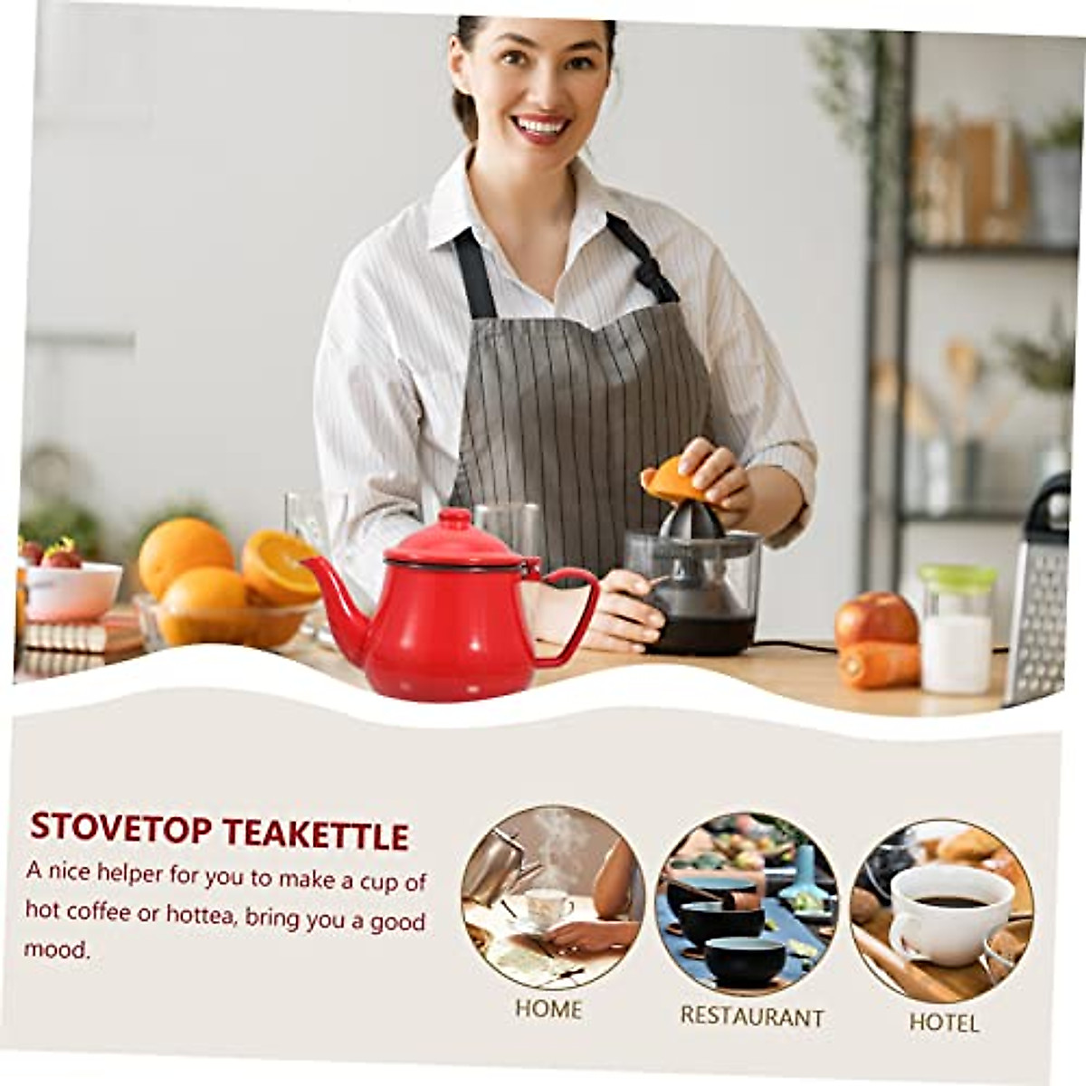 Hoement Enamel Kettle stovetop enamel teakettle whistling tea kettles whistle boiling kettle grease jug stove top water kettle enameled teakettle china teapot Turkey induction cooker