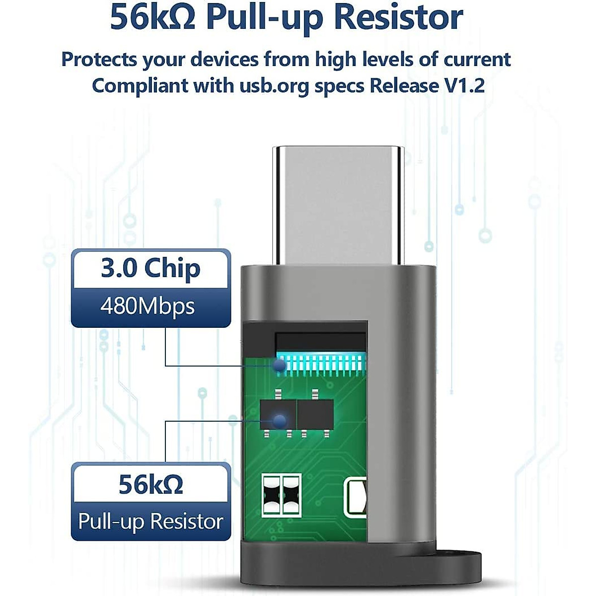 JSAUX Micro USB (Female) to USB C Adapter 4-Pack, Aluminum USB Type C Adapter with Keychain Fast Charging Compatible with Samsung Galaxy S10 S9 S8 Plus Note 9 8, LG V30 G5 G6, Moto Z Z2, more (Grey)