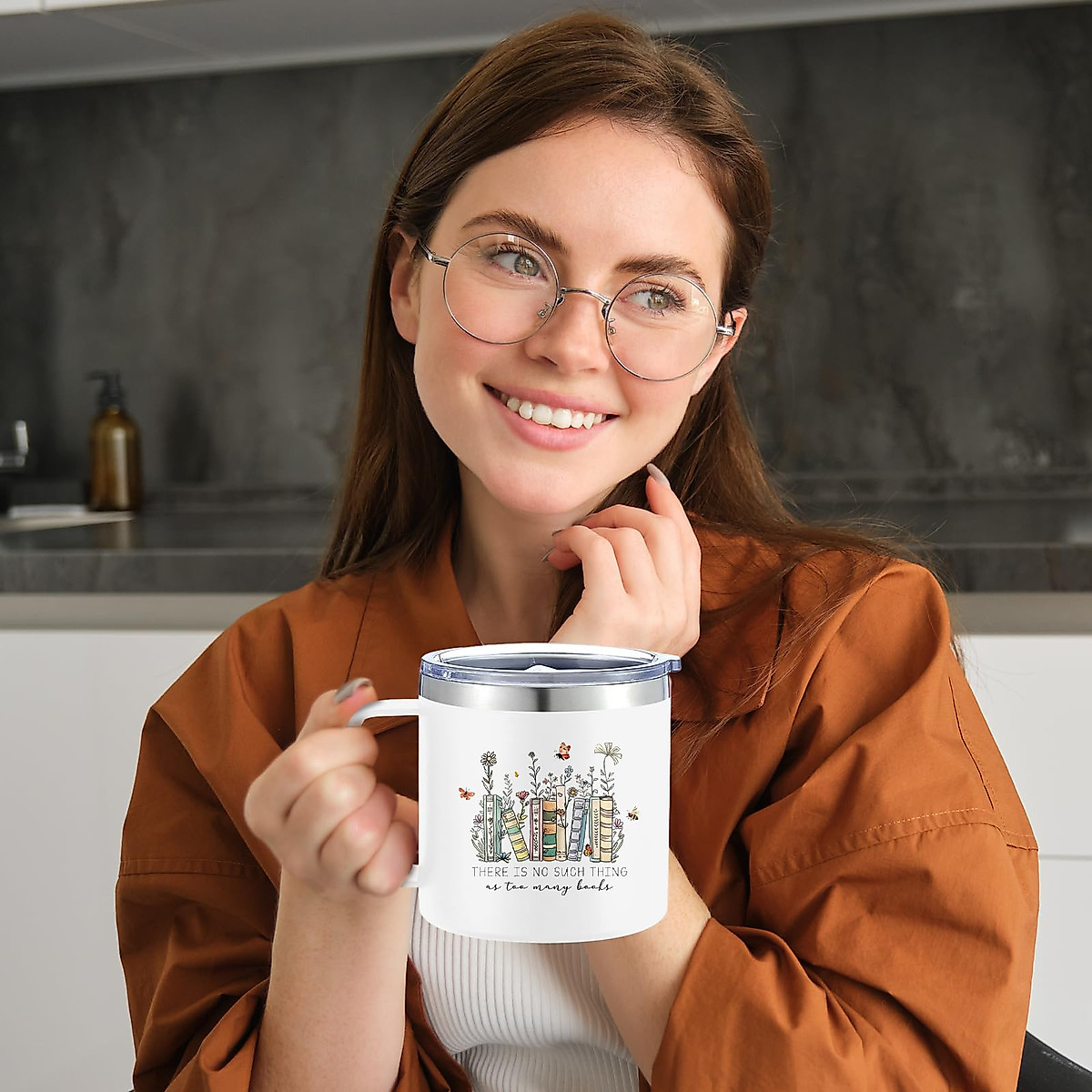 WWHSAI Book Lovers Gifts, Gifts For Book Lovers Women, Readers For Women Men Coffee Cup, Mothers Day Birthday Gift For Readers, Librarian, Bookish, Bookworm Travel Tumbler 14oz