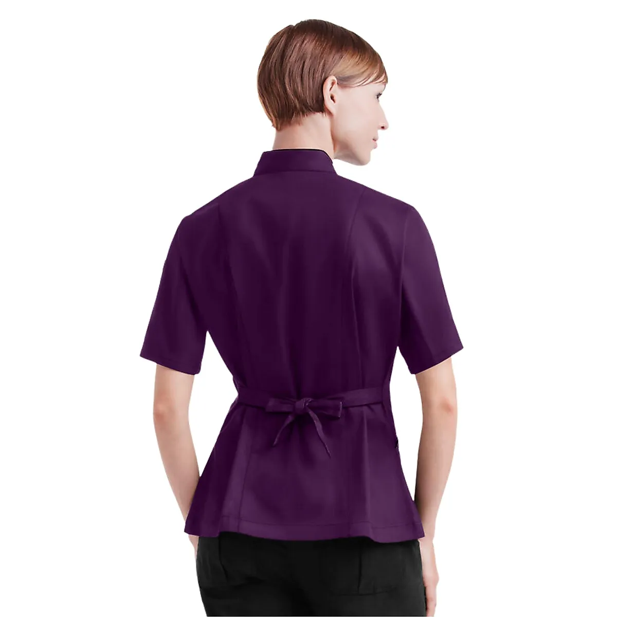 ChefUniforms.com Women's Chef Coat with Piping (Eggplant, XL)