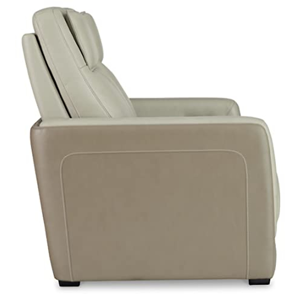 Signature Design by Ashley Battleville Contemporary Leather Power Reclining Loveseat with Adjustable Headrest, Light Gray
