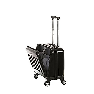 Rockland Revolution Hardside Rolling Computer Case, Black, Carry-On 17-Inch