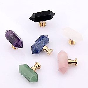 BITACS Crystal Stone Double Pointed Column Single Hole Brass Handle Drawer Wardrobe Wardrobe Door Cabinet Handle Furniture (Color : 3-Pack, Size : As The Picture Shows)